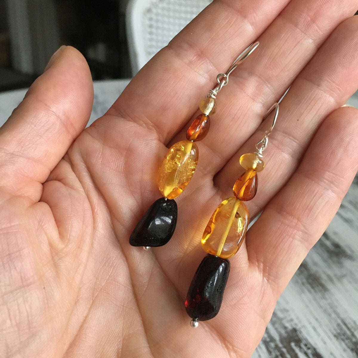 Dangle Amber earrings – Lypka1
